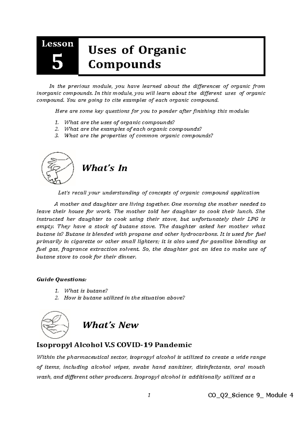 Science 9 Q2 Mod5 USES-OF- Organic- Compounds Ver Final - 1 CO_Q2 ...