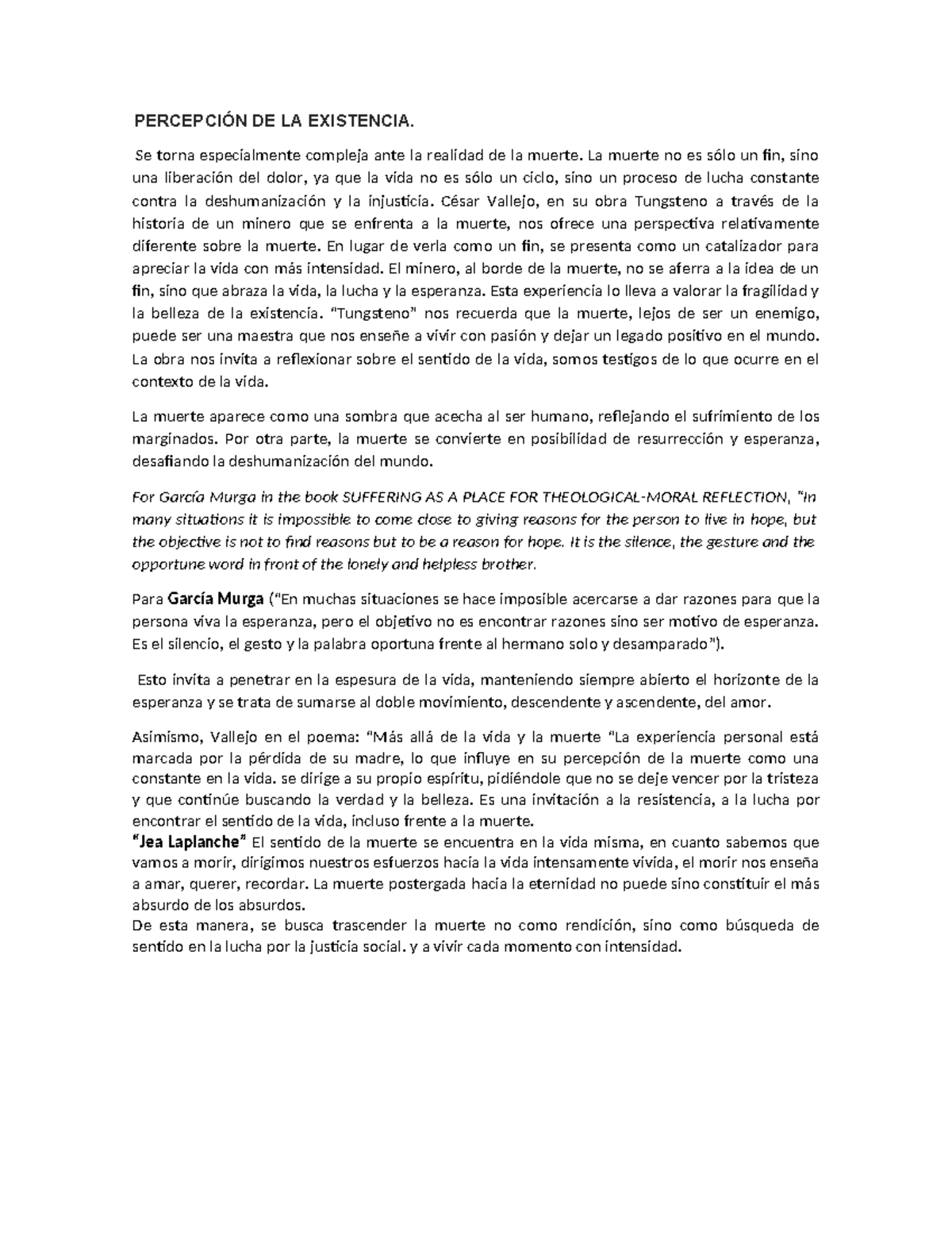 Percepción DE LA Existencia - PERCEPCIÓN DE LA EXISTENCIA. Se torna ...