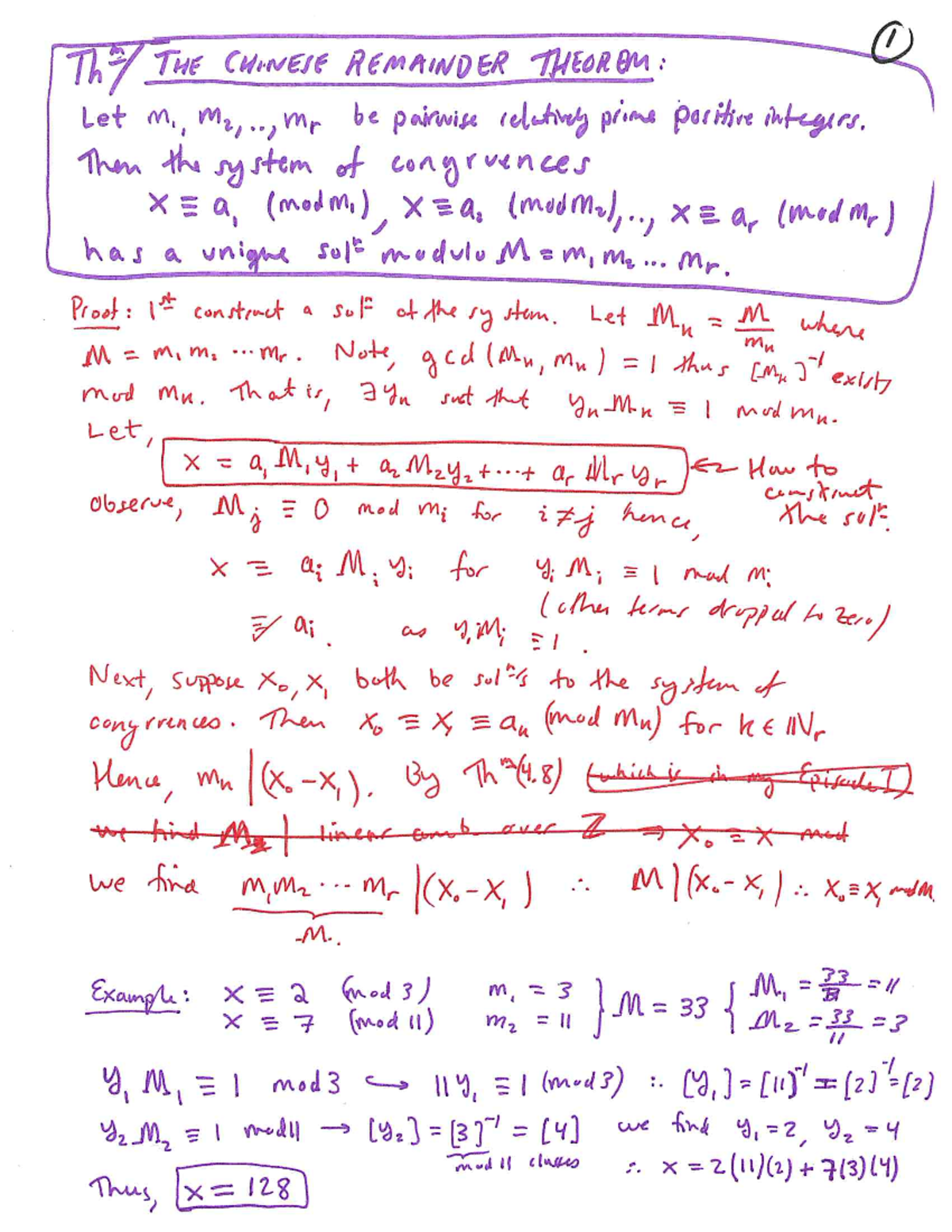 The Chinese Remainder Theorem Examples MATH 307 LU StuDocu