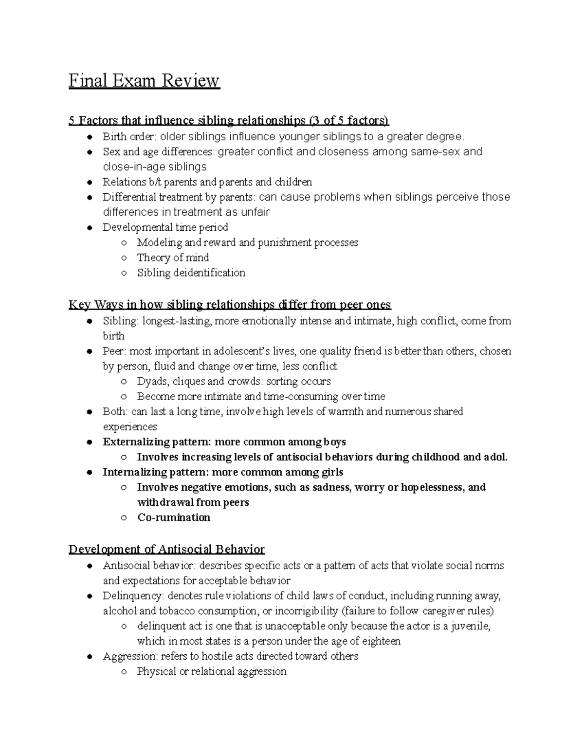 Final Exam - Summary Social Development in Childhood - Final Exam ...