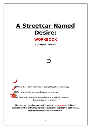 'Streetcar' past questions - A Streetcar Named Desire Past Exam ...