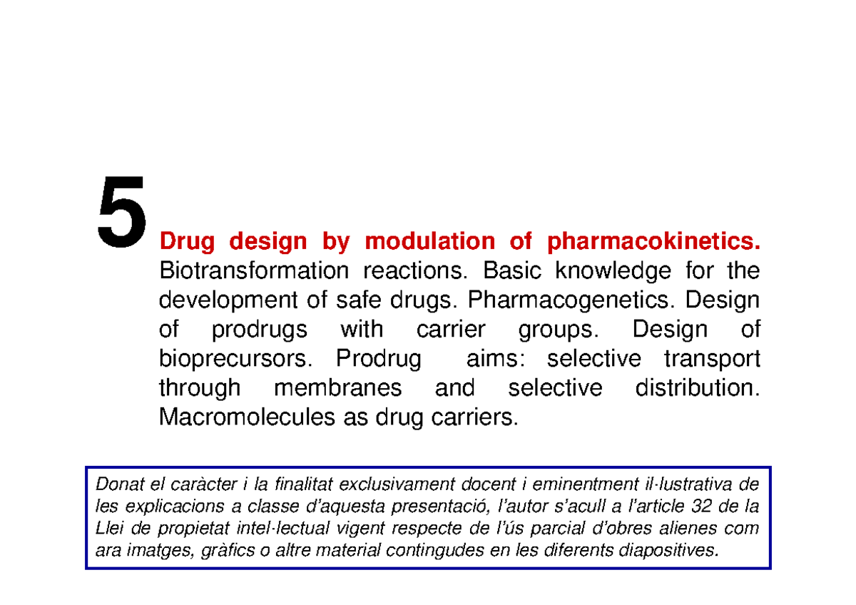Tema5 - Apuntes de diseño de fármacos - 5 Drug design by modulation of ...