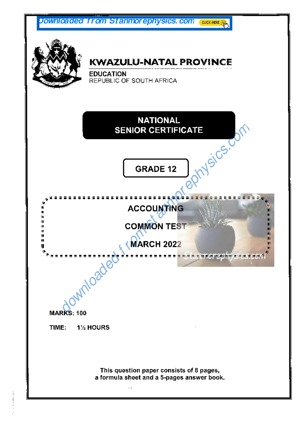 Accounting-Grade-12-March-2022-QP-and-Memo - AMA-001 - Studocu