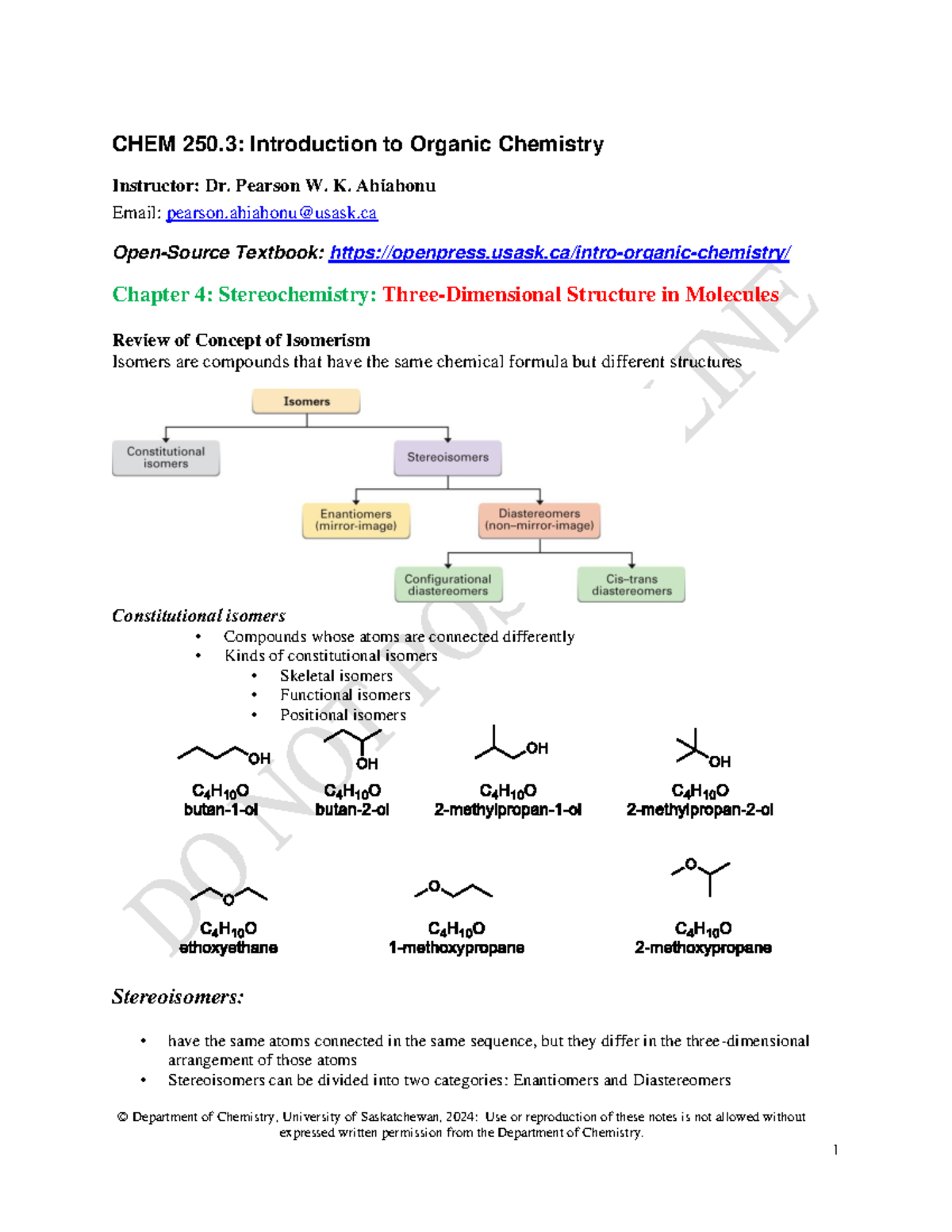 Chem 250 Chapter 4 Students - © Department of Chemistry, University of ...
