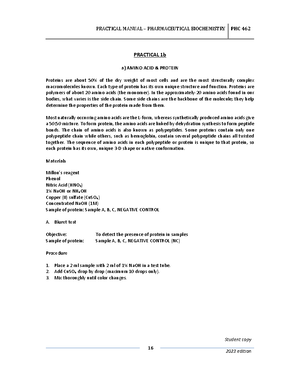 PHC462 Practical 1b Amino acids and Lipids template 2023 - PHC 462 Pharmaceutical Biochemistry ...