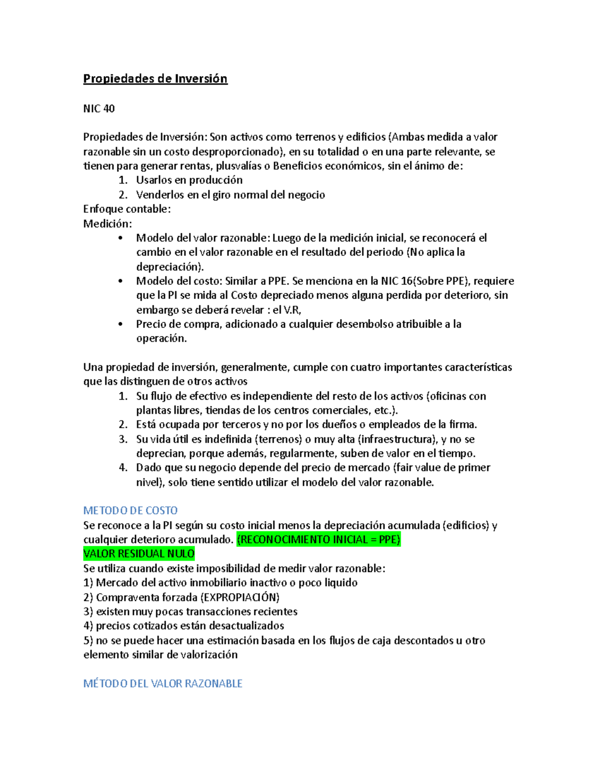 Propiedades de Inversión - Propiedades de Inversión NIC 40 Propiedades ...