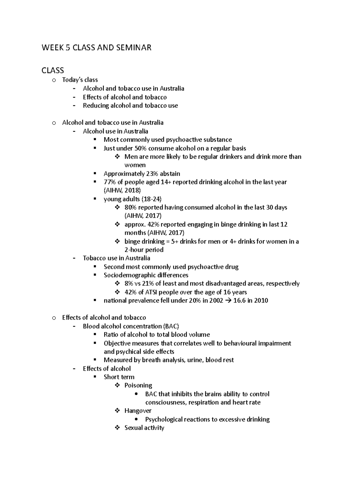 WEEK 5 Class AND Seminar - WEEK 5 CLASS AND SEMINAR CLASS o Today’s ...
