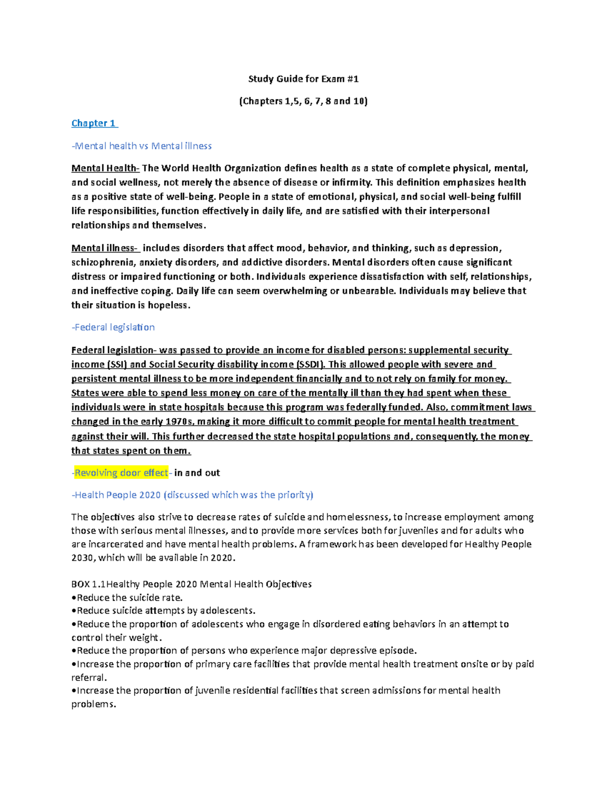 Study Guide for Exam 1 2022 - Study Guide for Exam # (Chapters 1,5, 6 ...