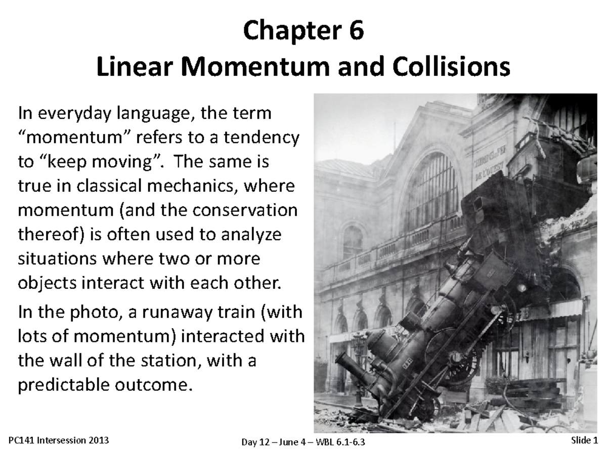 Lecture notes, lectures 6-7 - Linear momentum and collisions and ...