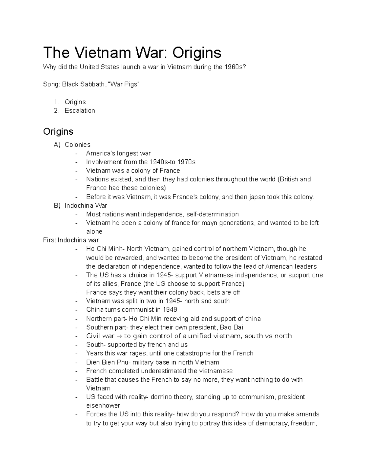 The Vietnam War-Origins, Diem's assasination, Indochina war, President ...