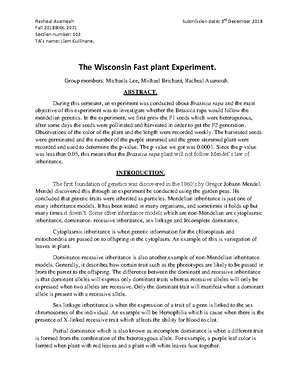 Biology 2051 Learning Outcomes Chapter 4 - LEARNING OUTCOMES Chapter 4 ...