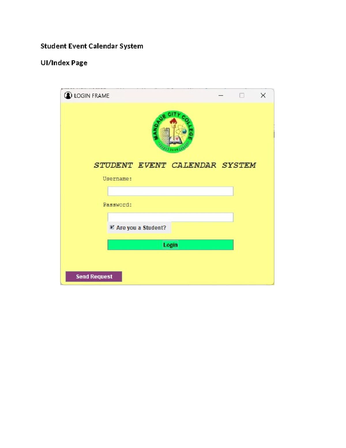 UI & UX Student Event Calendar System - Student Event Calendar System ...