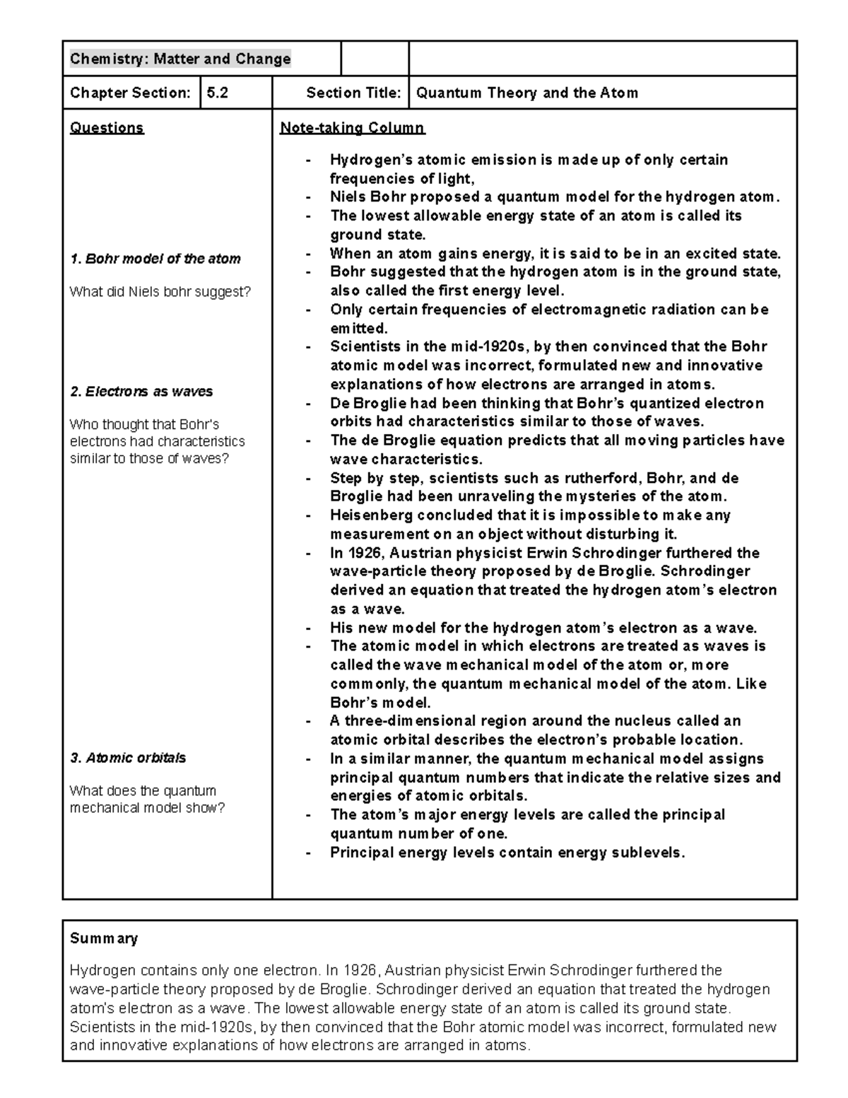 Quantum Theory and the Atom - Chemistry: Matter and Change Chapter ...