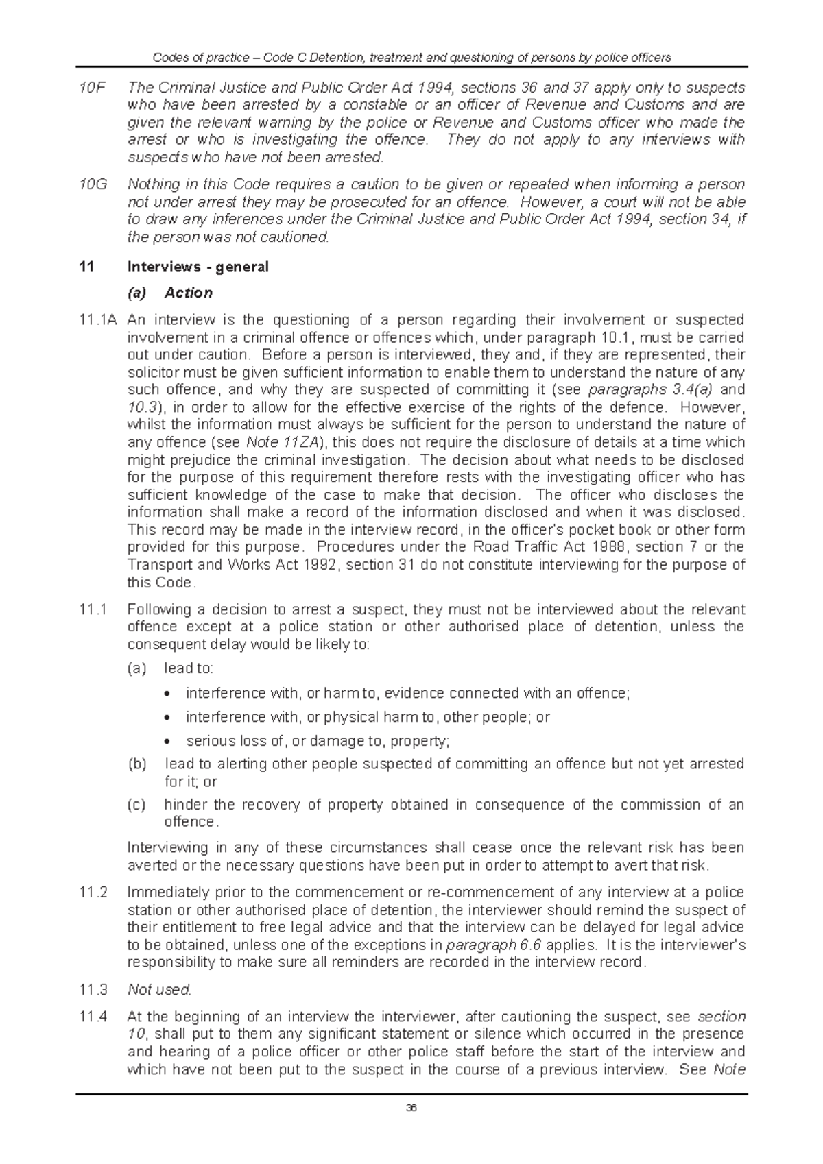 7. Pace Code C, Paras 11 - 12 - 10F The Criminal Justice and Public ...