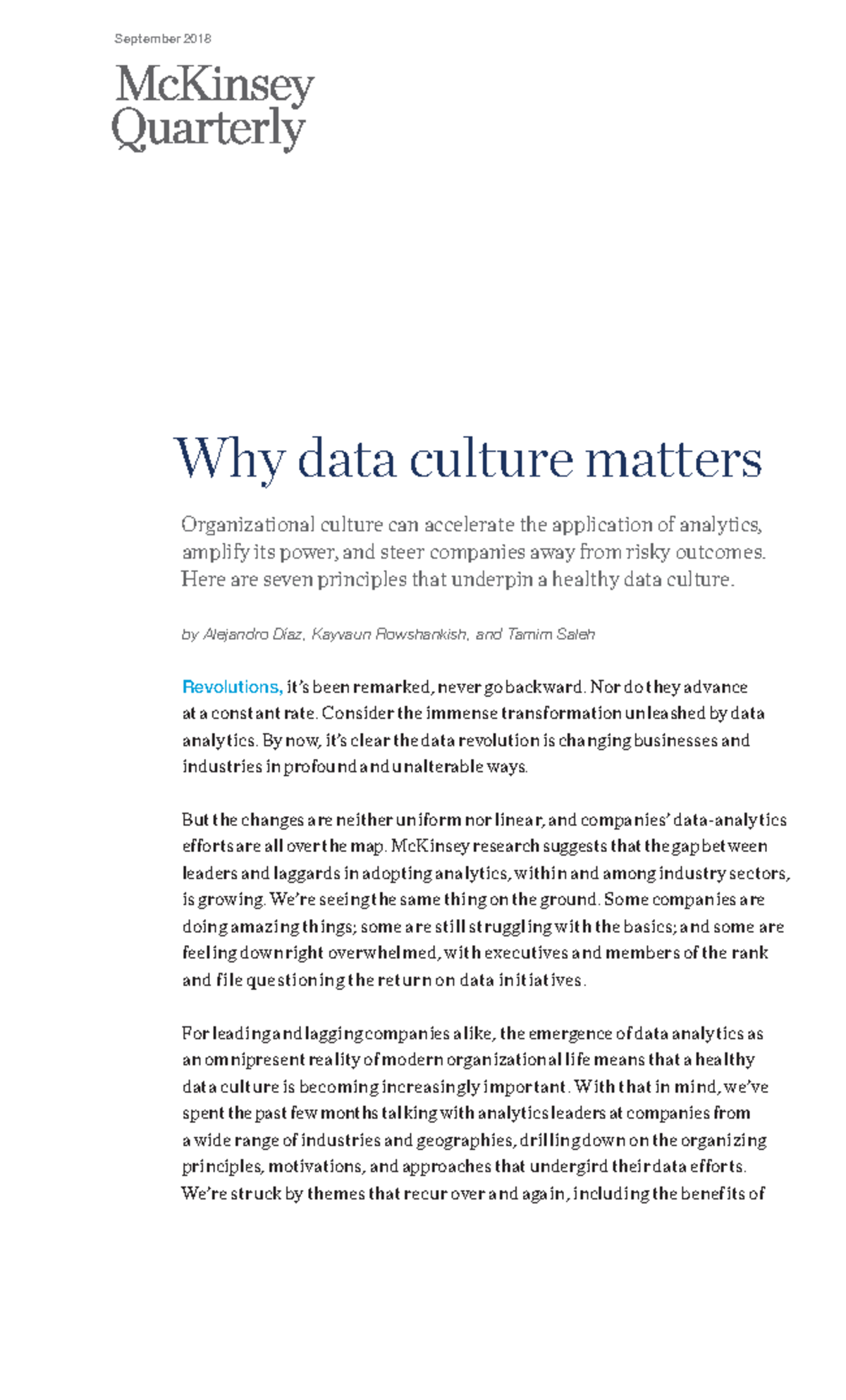 Why Data Culture Matters - Why data culture matters Organizational ...