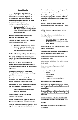 PHILOSOPHY AND MORAL PHILOSOPHY NOTES - Philosophy and Moral Philosophy ...