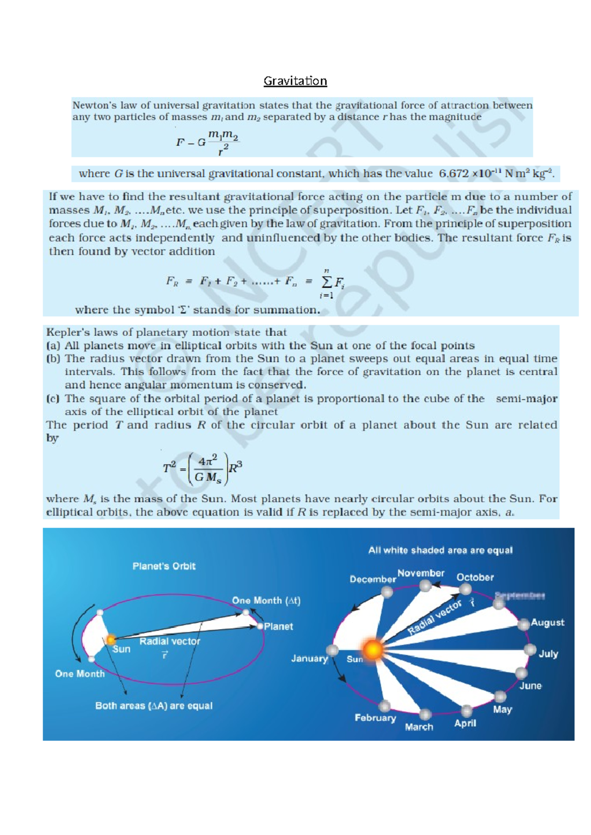 Gravitation notes - Classical Physics - Gravitation Escape velocity ...