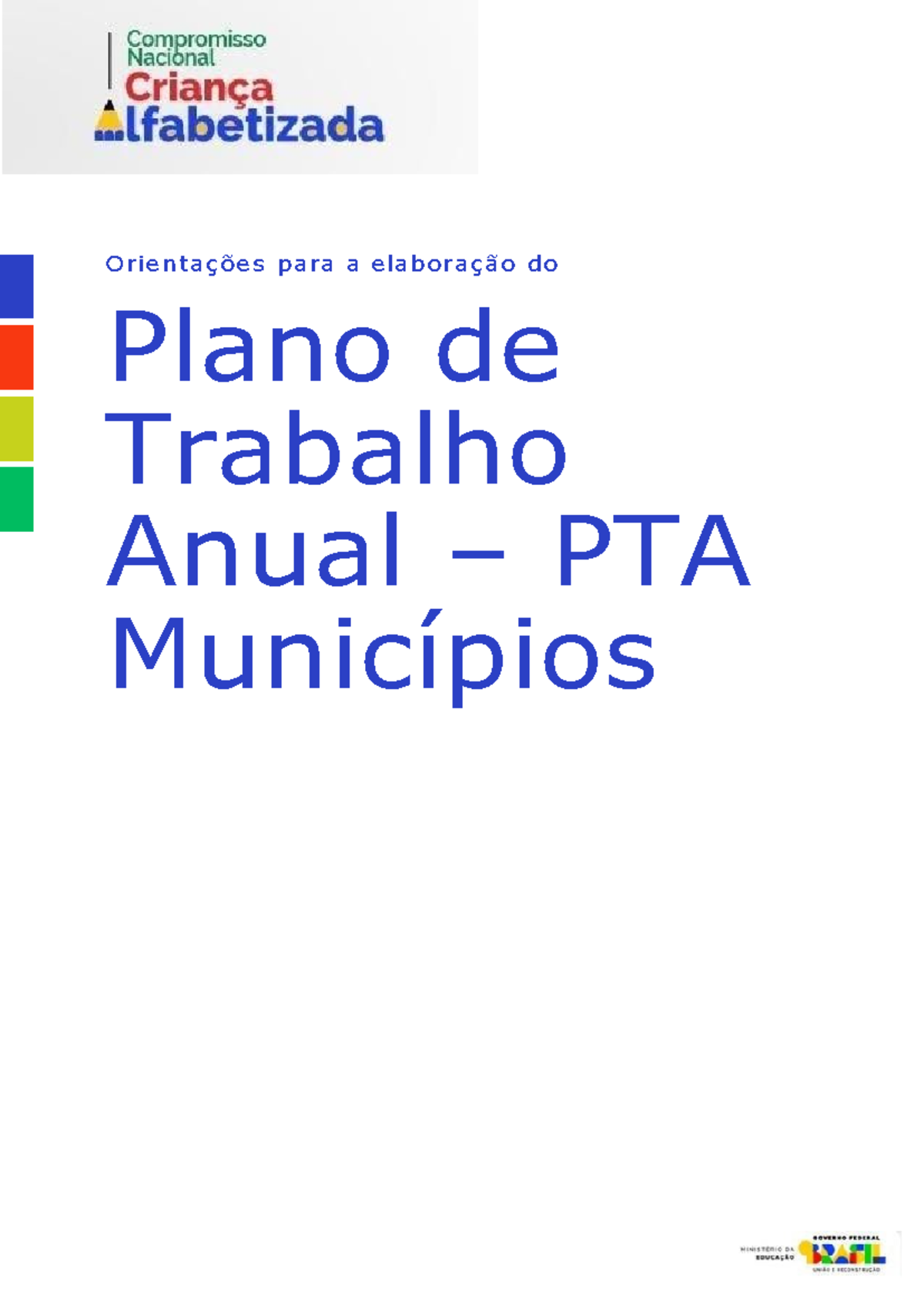 Plano de Trabalho Anual- editável - Orientações para a elaboração do ...