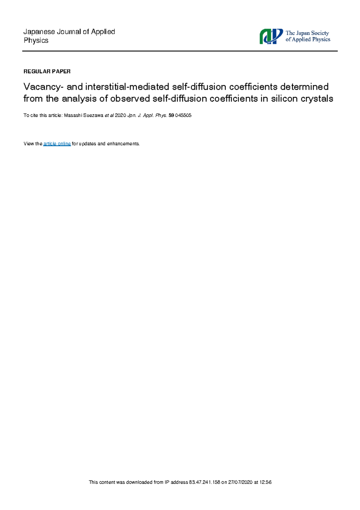 Vacancy- and interstitial-mediated self-diffusion coefficients ...