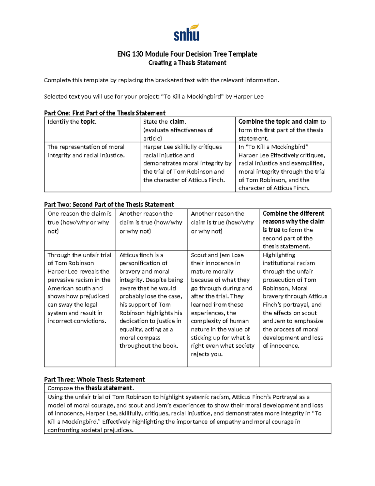 ENG 130 Module Four Decision Tree Template - ENG 130 Module Four ...