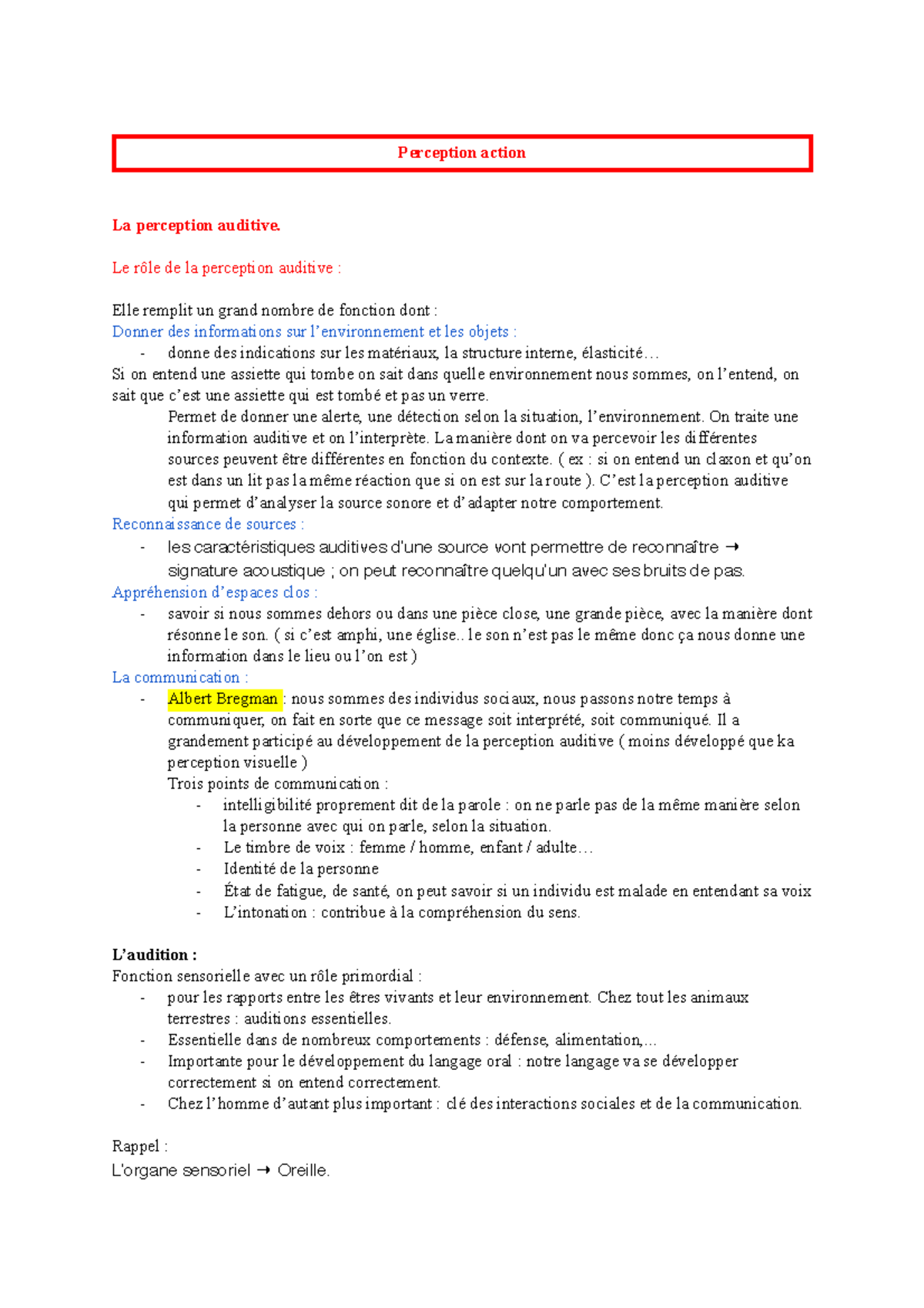 UE2 - Goussard - La perception auditive. Le rôle de la perception ...