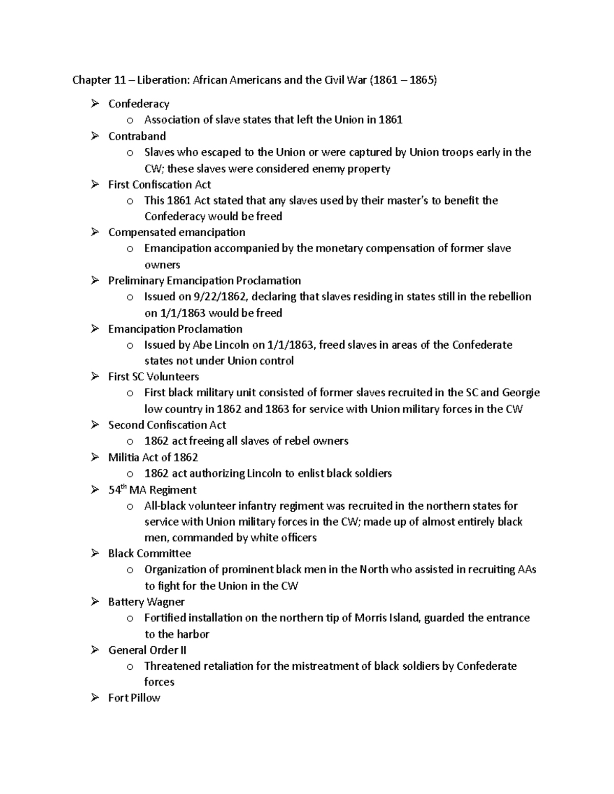 Liberation- African Americans and the Civil War - Studocu