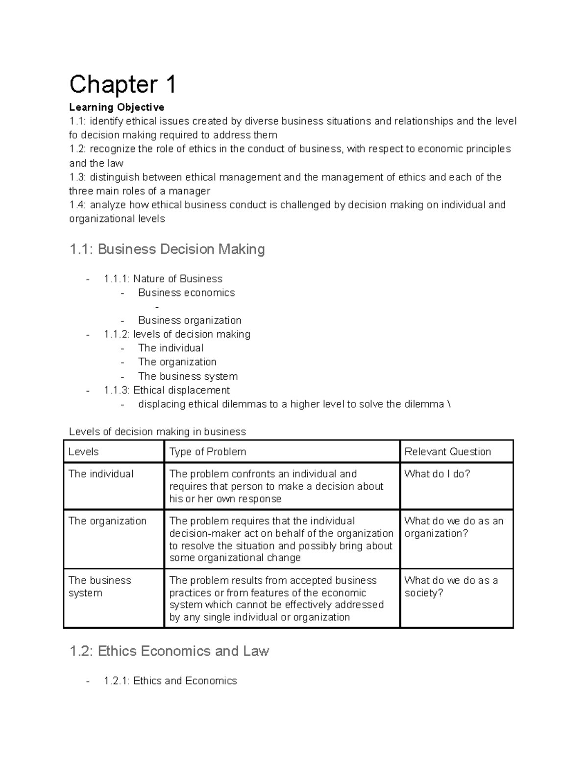GMS 802 - Week 1 (C1) - Lecture notes 1 - Chapter 1 Learning Objective ...