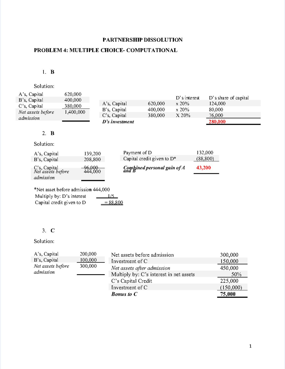 AST Computational Chapter 3 - PARTNERSHIP DISSOLUTIONPARTNERSHIP DISSOLUTION PROBLEM 4: MULTIPLE ...