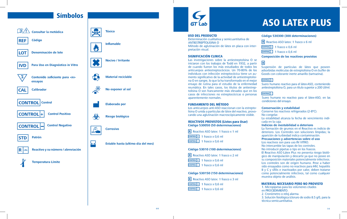530150 - 4/ ASO LATEX PLUS USO DEL PRODUCTO 1/ SIGNIFICACIÓN CLINICA ...