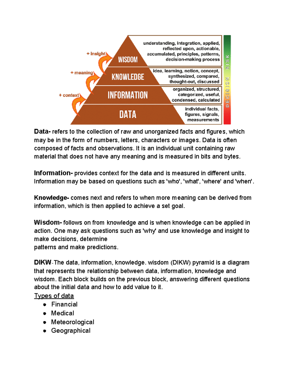 3.1-Data and data analysis - Data- refers to the collection of raw and ...