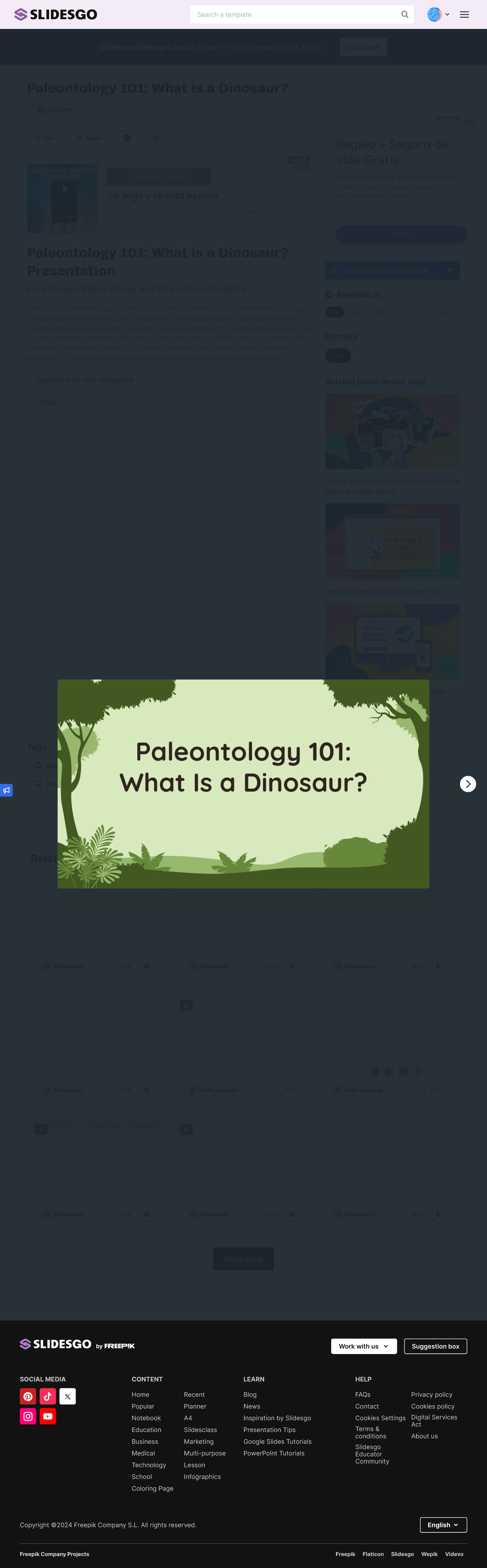 Paleontology 101 What is a Dinosaur Presentation - Celebrate Slidesgo’s ...