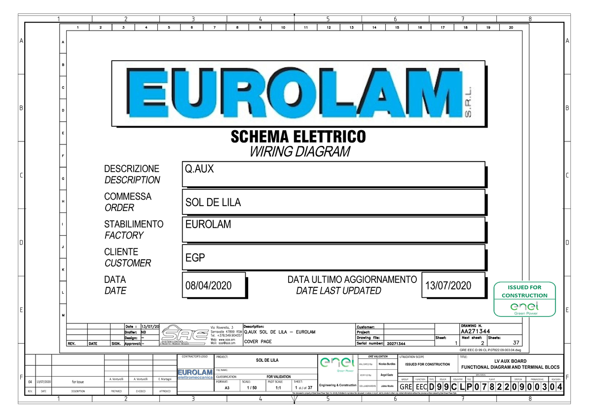 GRE.EEC.D.99.CL.P.07822.09 - F E D C B A F E D C B A REV. DATE ...
