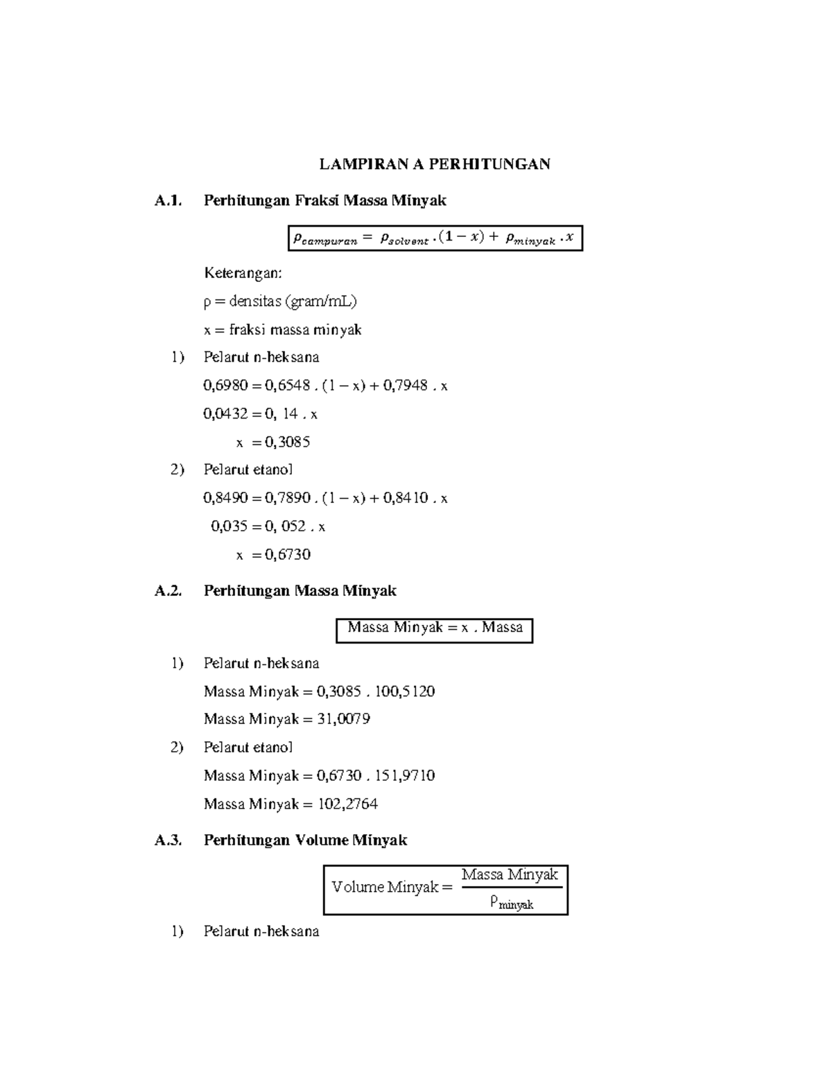 Perhitungan Praktikum Leaching OTK1 - LAMPIRAN A PERHITUNGAN A ...