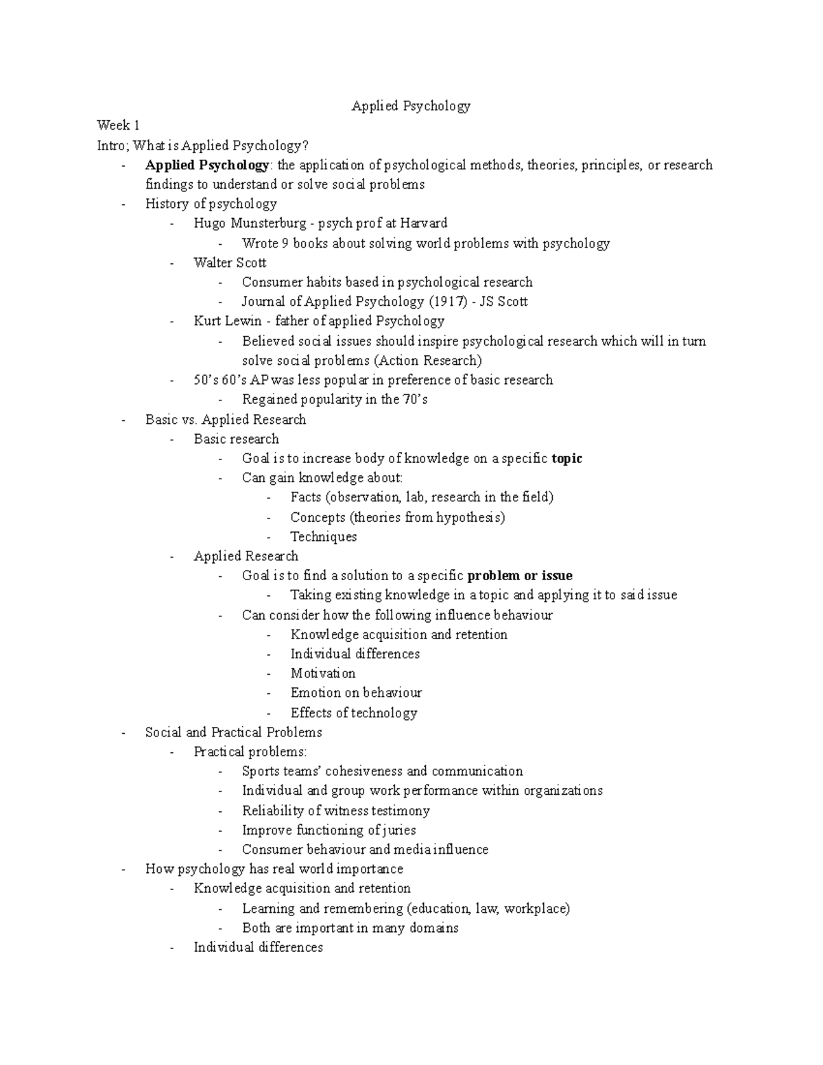 2990 APS of Psych - Textbook notes chpater 1, 2, 3, 4, 10, partial 11 ...
