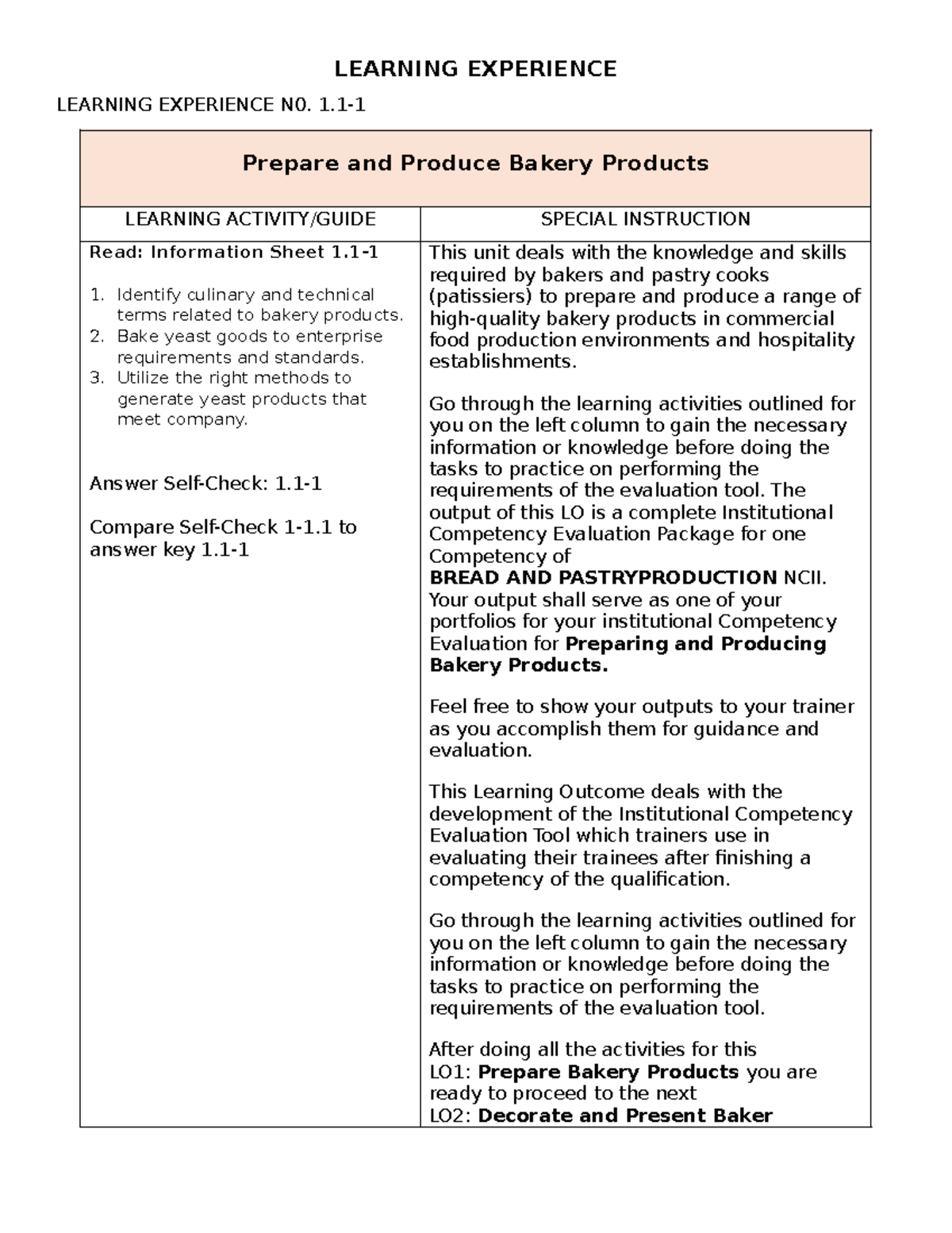 Abreu-CBLM- Individual - LEARNING EXPERIENCE LEARNING EXPERIENCE N0. 1 ...