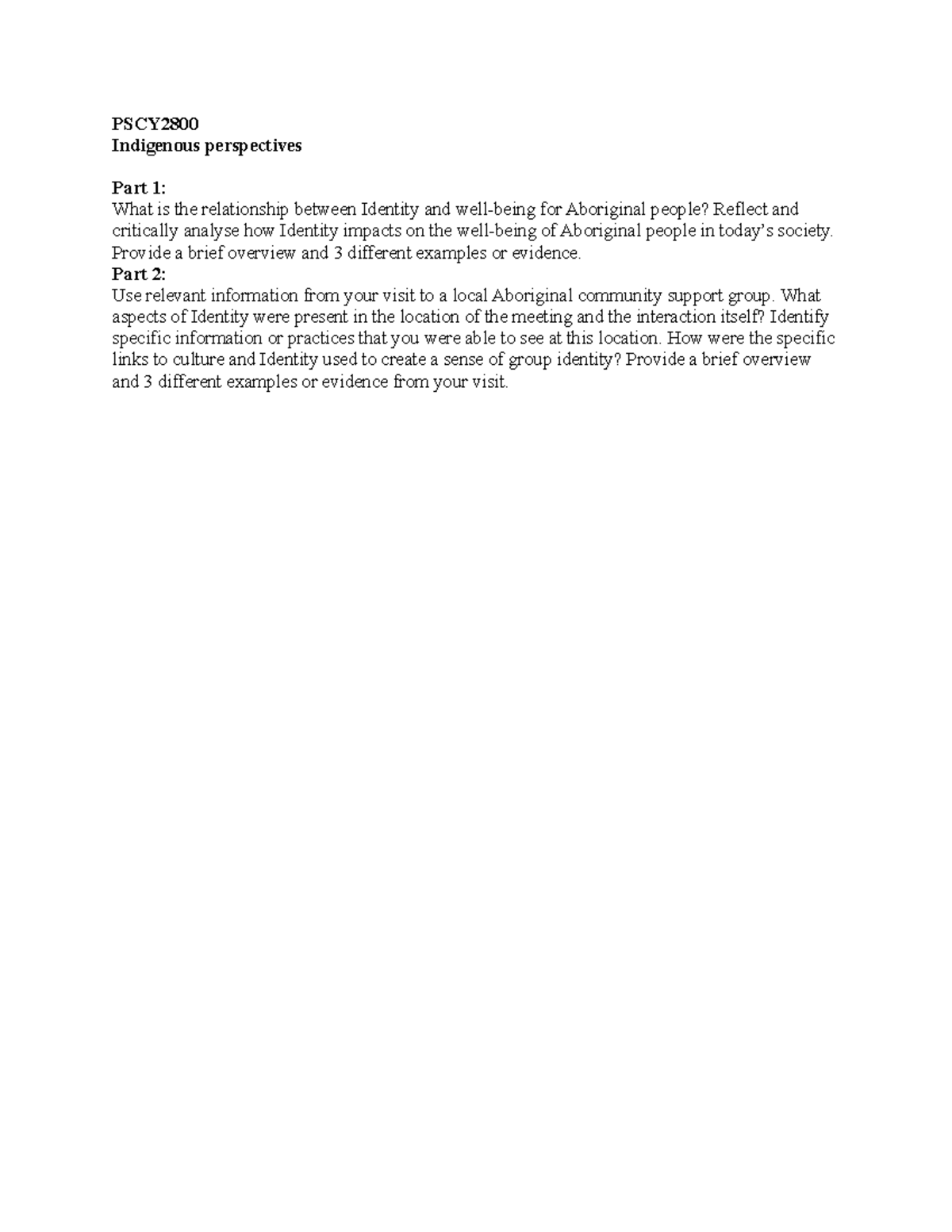 2800 module 1 assignment - Psyc2800 - UoN - Studocu