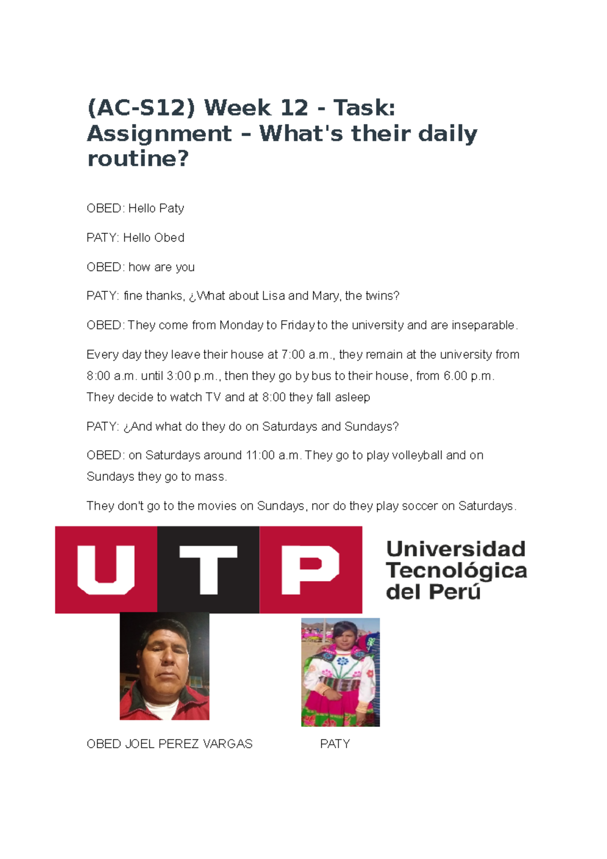 WEEK 12 - Resumen ingles - (AC-S12) Week 12 - Task: Assignment – What's ...