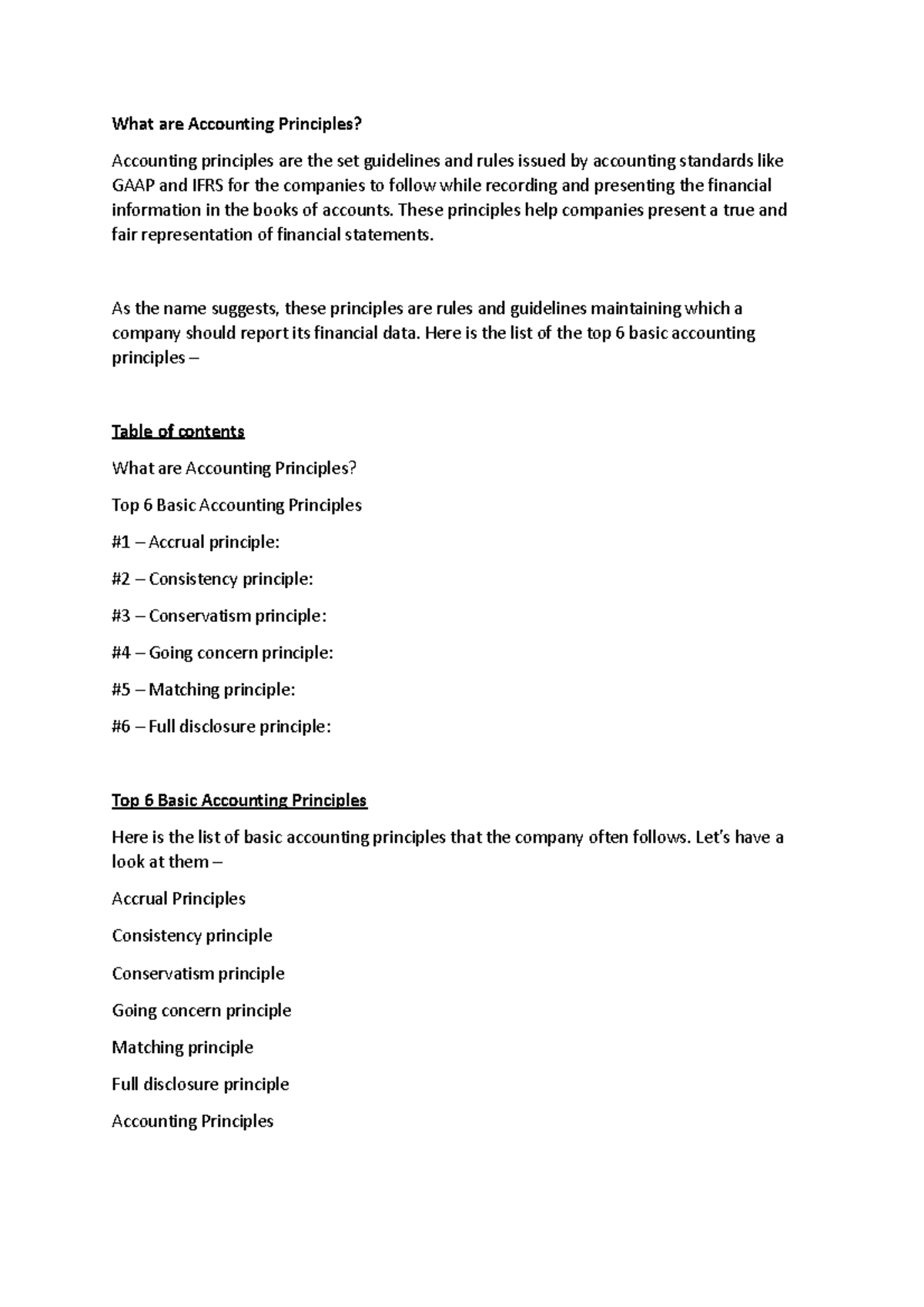 Accounting principle 2 - What are Accounting Principles? Accounting ...