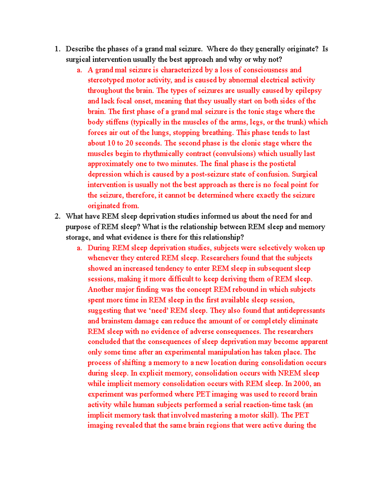 PSY-B301 Exam 3 Short Answer Essay Questions - Describe the phases of a ...