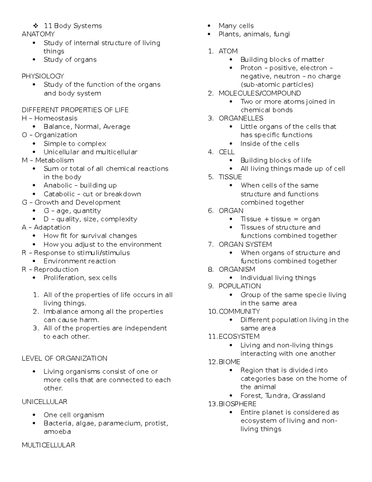 Introduction TO Anaphy - 11 Body Systems ANATOMY Study of internal ...