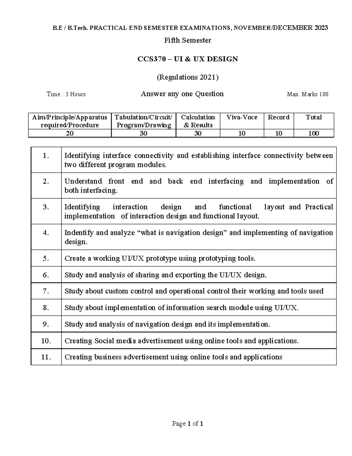 CCS370 SET1 - lab questions - Page 1 of 1 B / B. PRACTICAL END SEMESTER ...