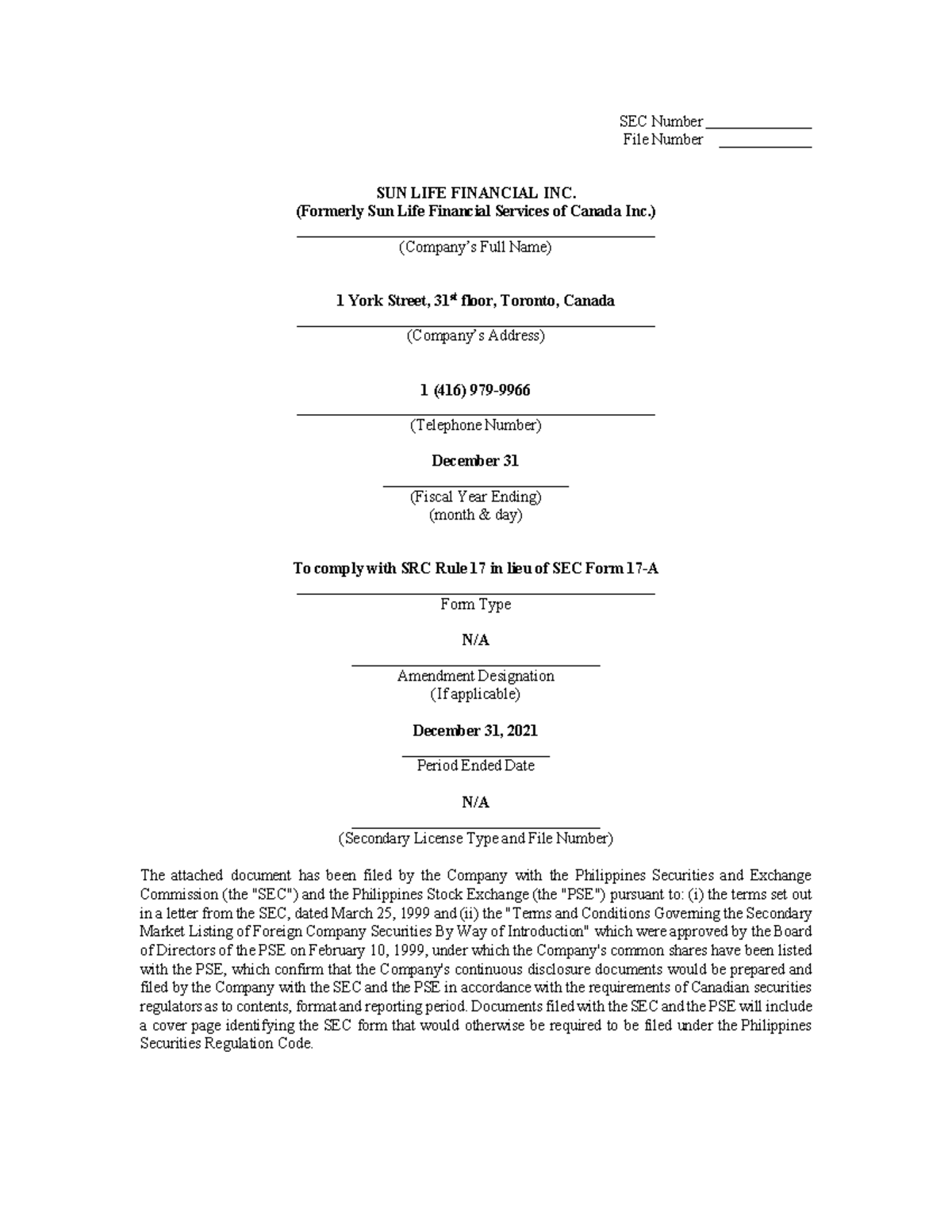 Form 17A -afin - Form 17A of Companies - SEC Number File Number ...