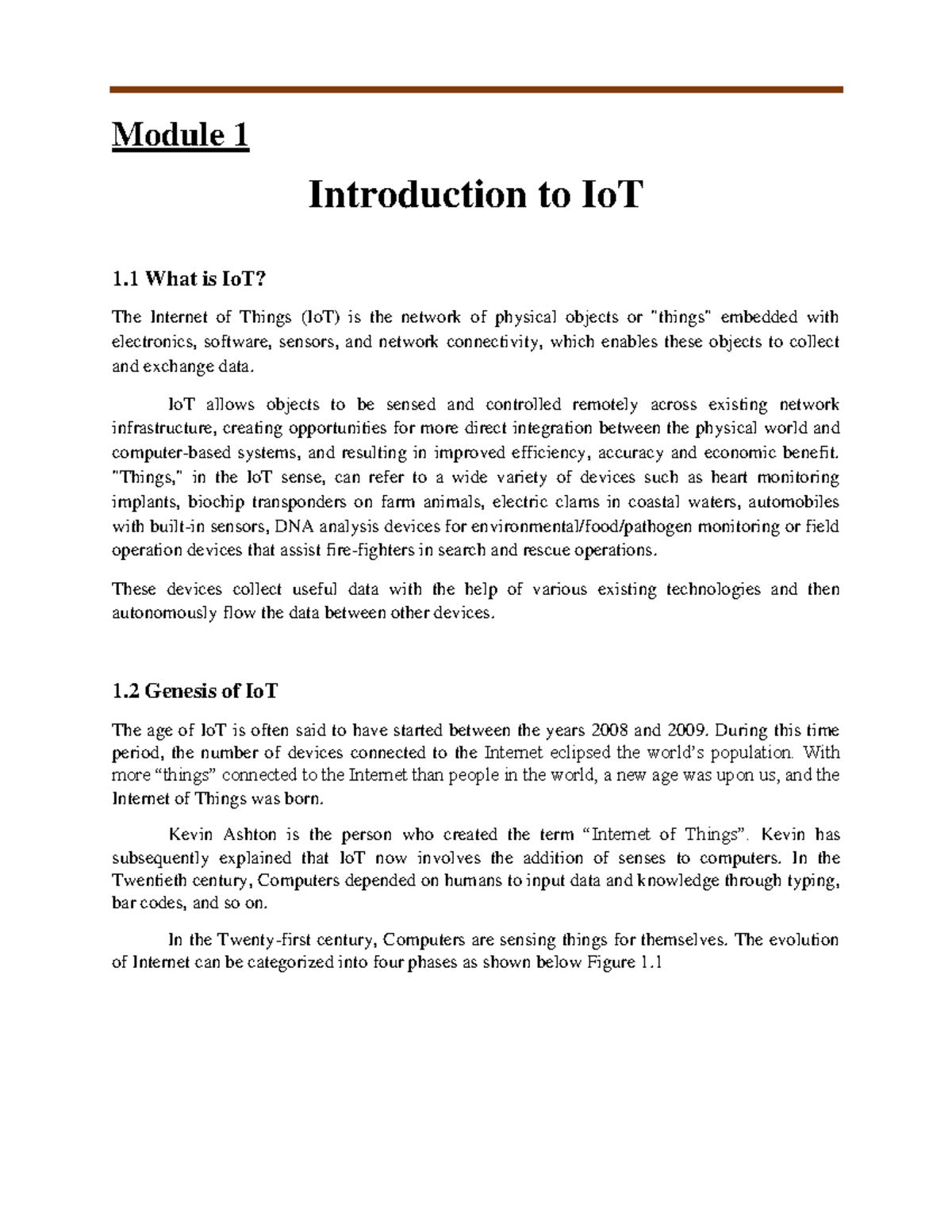 Module 1 IOT - Module 1 Introduction to IoT 1 What is IoT? The Internet ...