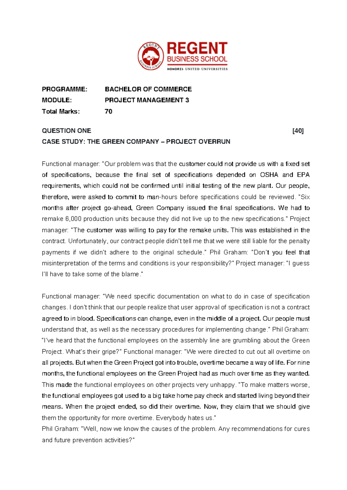 BCOM PM200-AD-16470 S1 Assignment 1 - PROGRAMME: BACHELOR OF COMMERCE ...