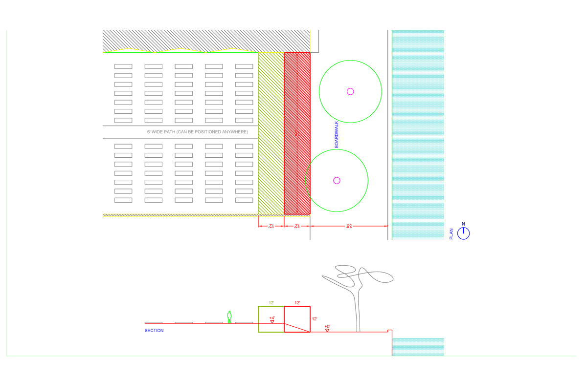 Floor and section - 12' 12' 12' +0' +4' BOARDWALK PLAN SECTION N 6 ...