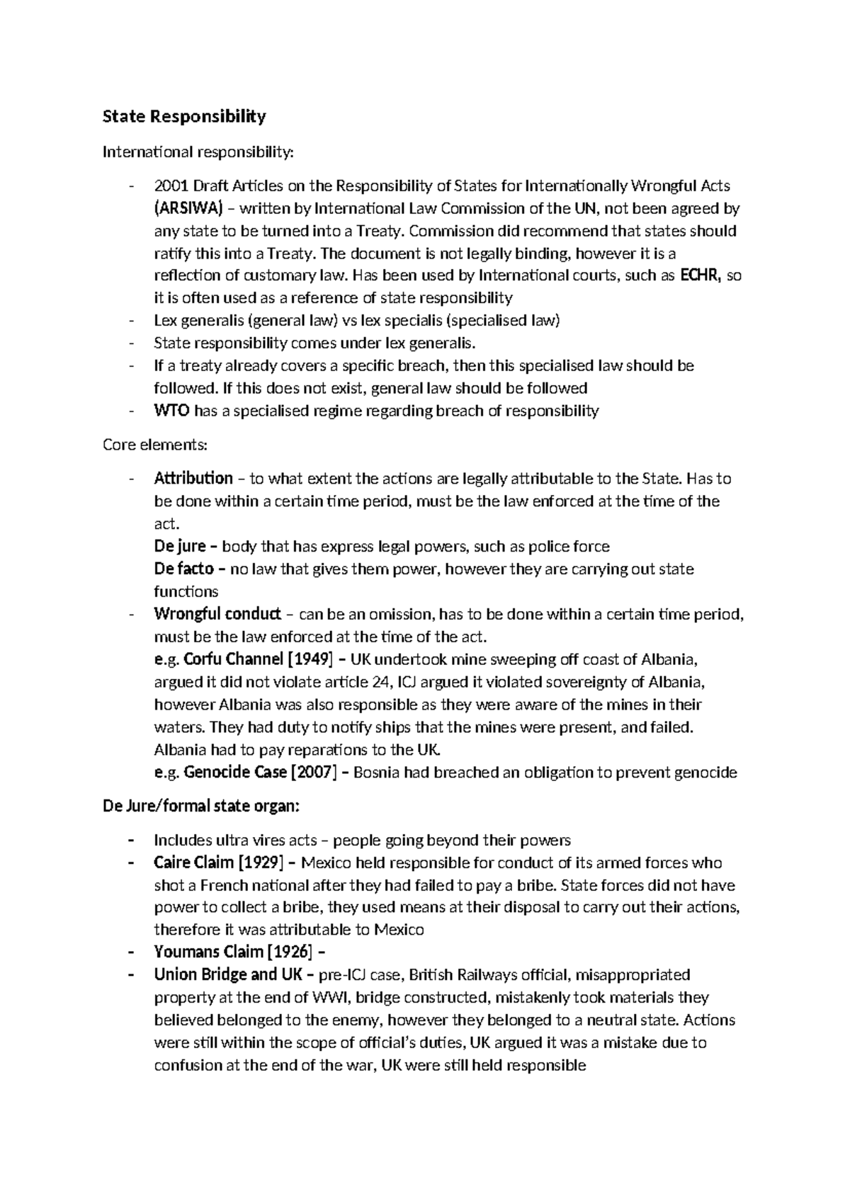State Responsibility - State Responsibility International ...