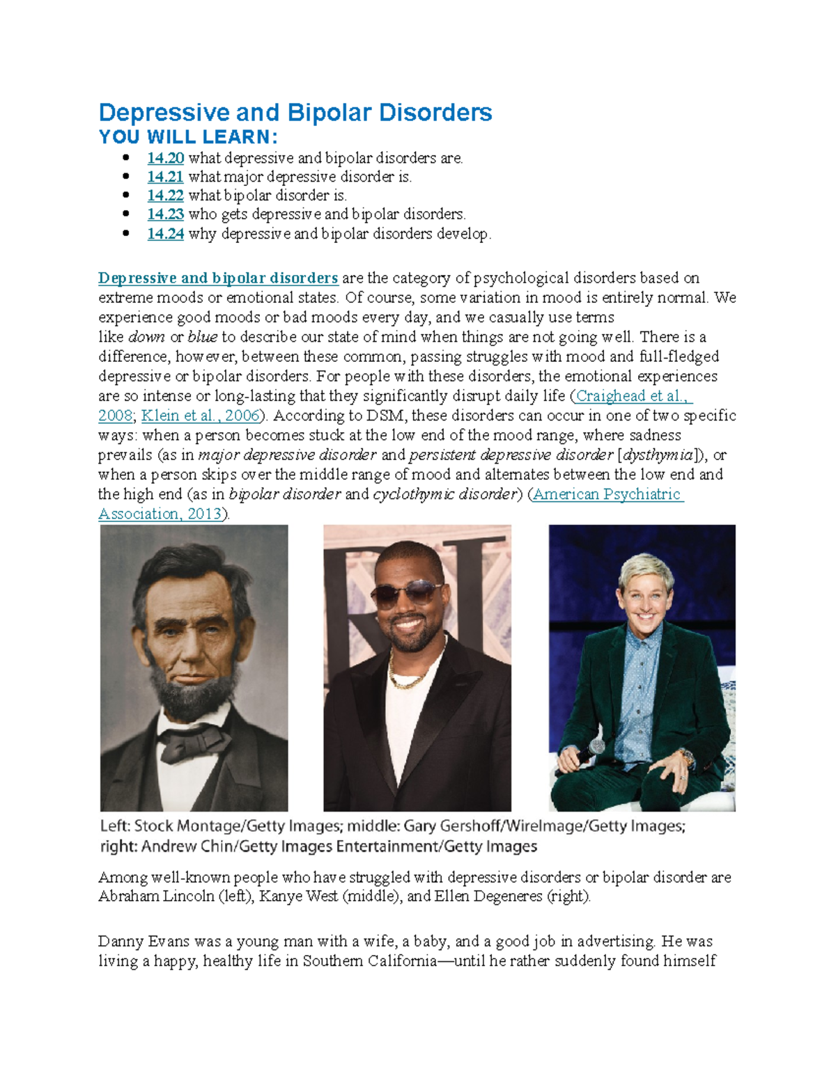 psychology module 14.1 - Depressive and Bipolar Disorders YOU WILL ...