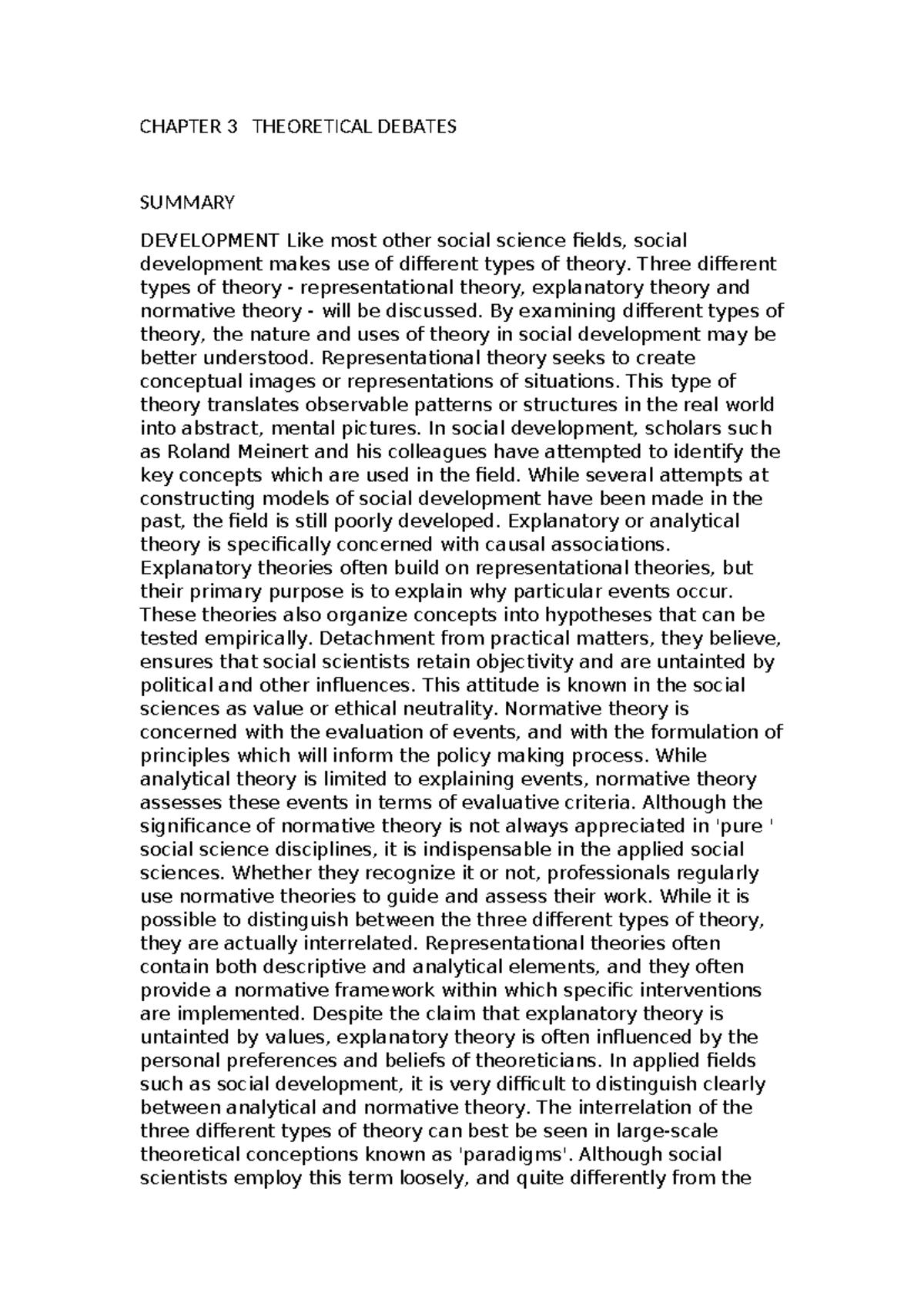 Chapter 3 Theoretical Debates - CHAPTER 3 THEORETICAL DEBATES SUMMARY ...