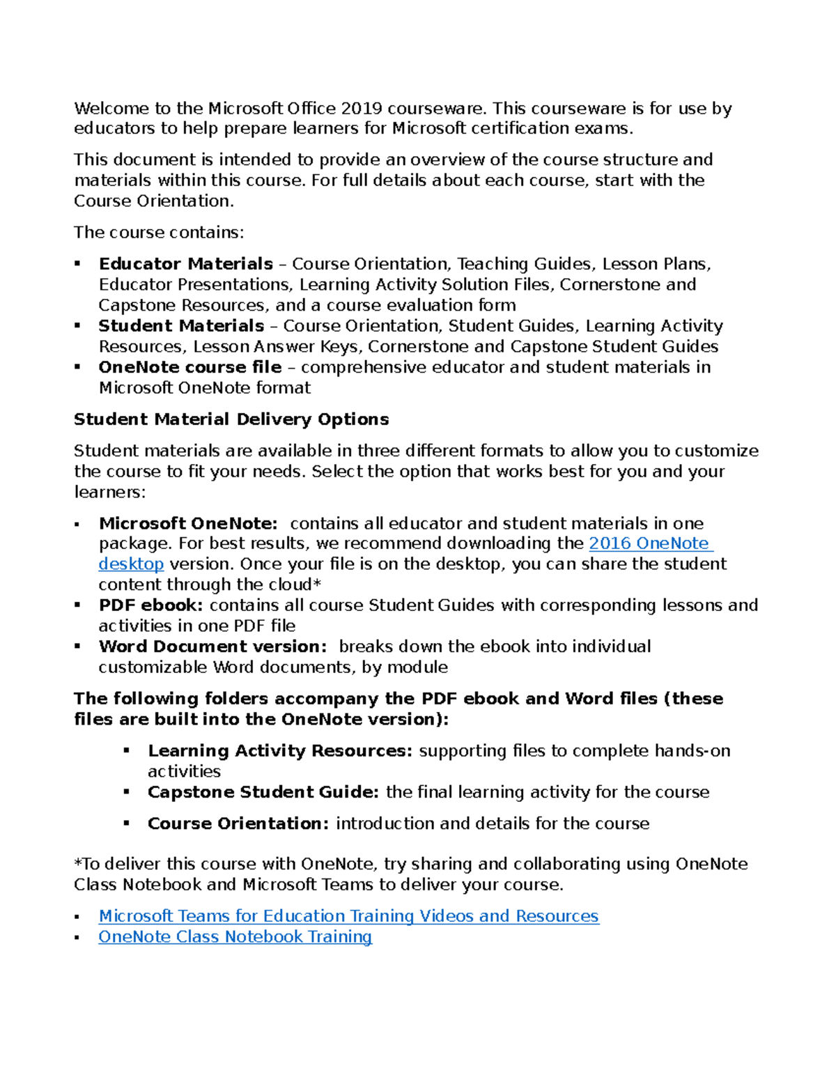 Read Me First - ... - Welcome to the Microsoft Office 2019 courseware ...