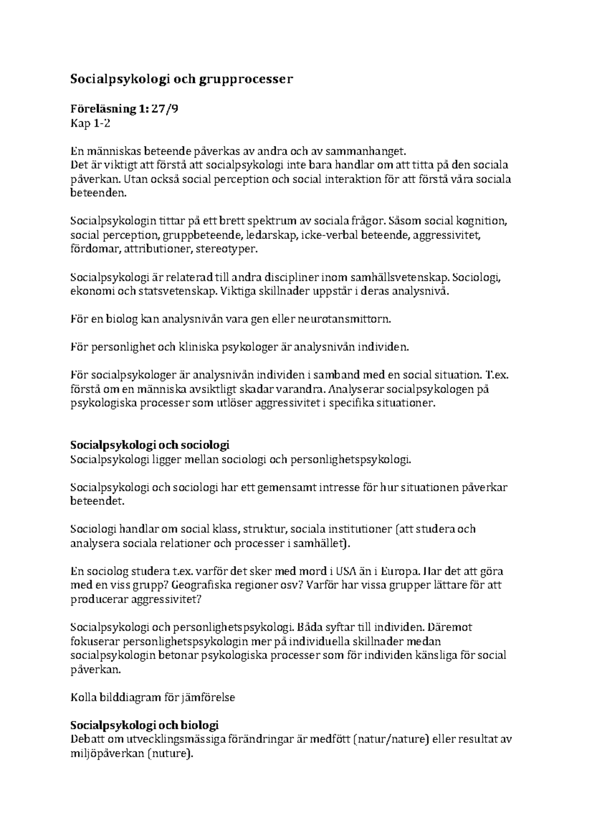 Socialpsykologi och grupprocesser-föreläsningar - Socialpsykologi och grupprocesser ...